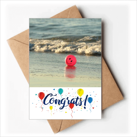 Ocean Sand Beach Sling Face Picture Wedding Cards Congratulations ...