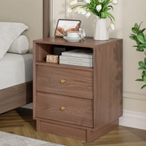 Night Stand With Charging Station, Mid Century Modern End Table, 19 ...