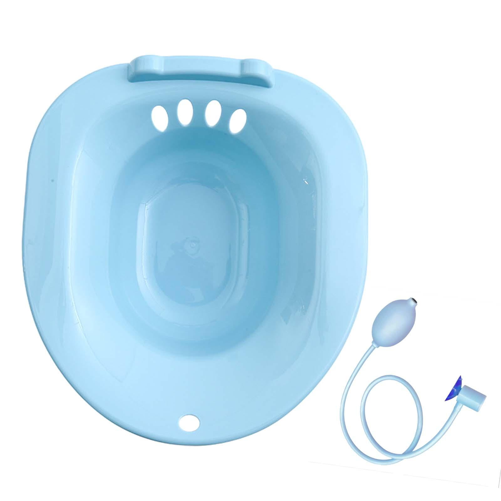 Toilet Seat Sink Woman Sits Bath Deep Bowl over The Toilet with Flusher ...