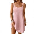 BiZtdJrK Pink Summer Mini Dress for Women Eyelet Double Spaghetti ...