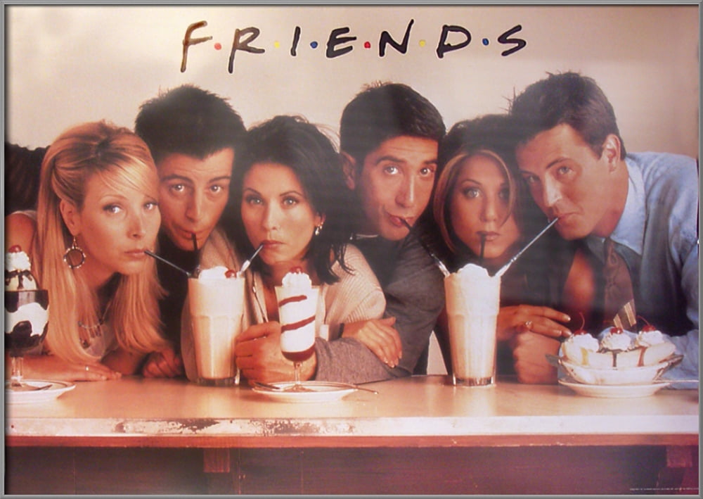 Friends - Framed TV Show Poster (The Gang - Sharing Milkshakes) (Size ...
