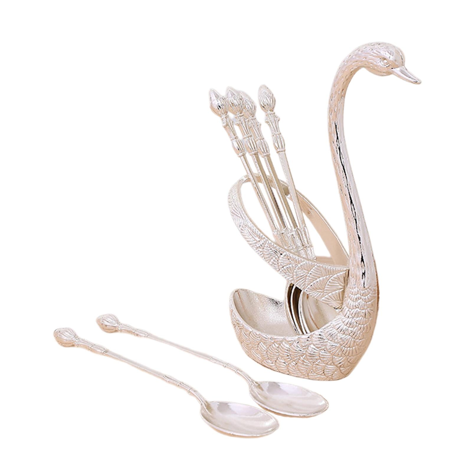 Swan Spoon Organizer, Swan Base Holder, Coffee Cake Teaspoon Dessert ...