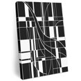 Black Linear Grid Canvas Wall Art for Living Room, Modern Abstract ...