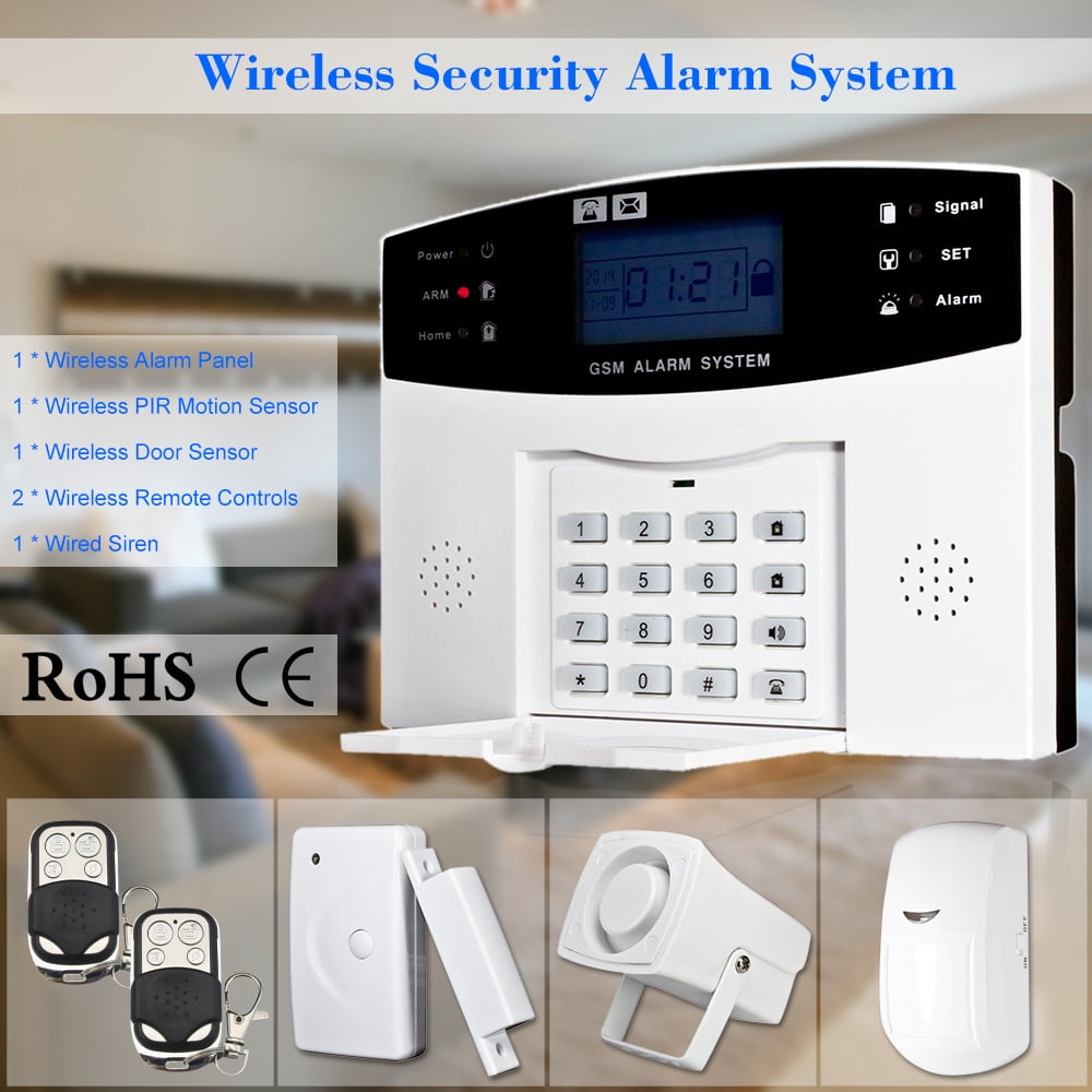 Wireless GSM SMS Home Burglar Alarm System Detector Sensor Kit Phone ...