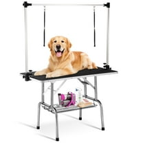 vidaXL Dog Grooming Table Adjustable Arm Foldable Dog Bath Table Wash ...
