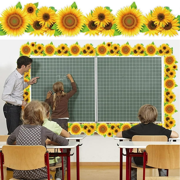 Sunflower Theme Classroom Blackboard Bulletin Board Boundary Decoration ...
