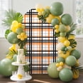Arch Covers, Orange Black Plaid Arch Covers Stretchy Backdrop 7.2'x4 ...
