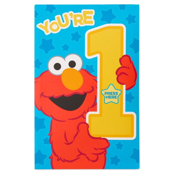 American Greetings Elmo 1st Birthday Card for Boy with Sound - Walmart ...