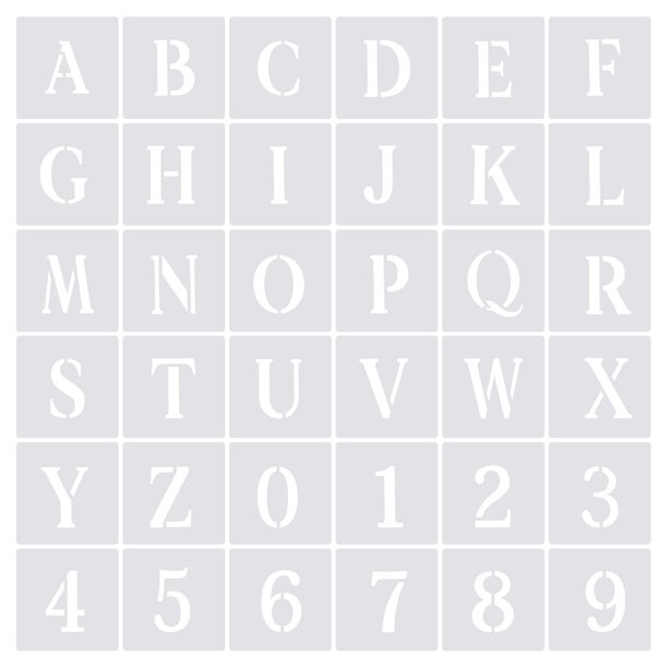 Uxcell 5 Inch Letter Number Stencils 6" Width Reusable Alphabet Numbers ...