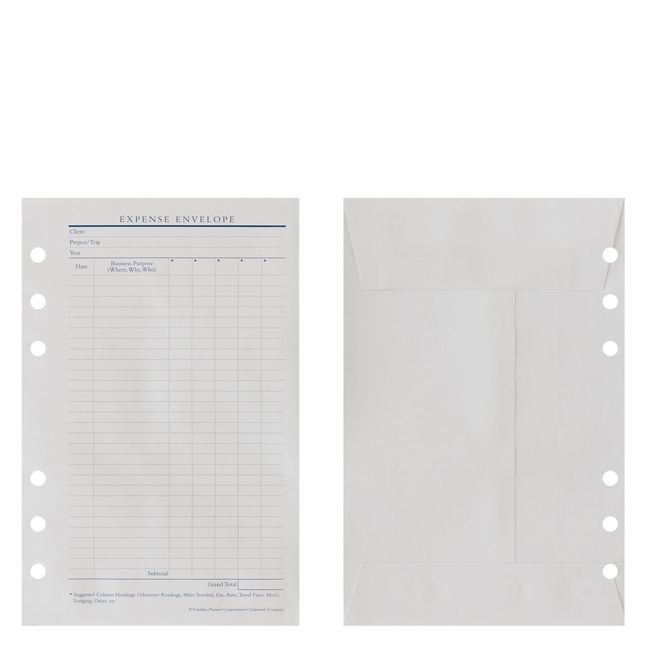 FranklinCovey Compact Expense Envelopes - Walmart.com