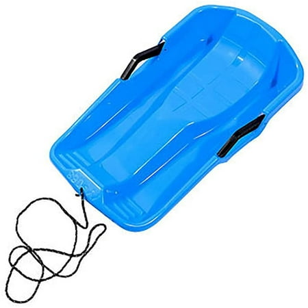 Plastic Snow Sled , 25/34" Snow Sled for Adults with Pull Rope and with ...