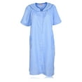 JEFFRICO Women's Snap Front Housecoat Duster, Short Sleeve Nightgown ...