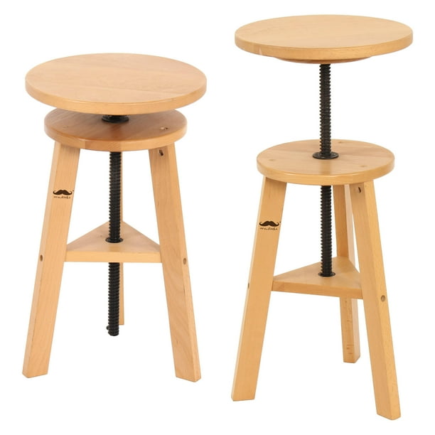 Premium Beech Wooden Drafting Stool and Office Stool with Adjustable ...