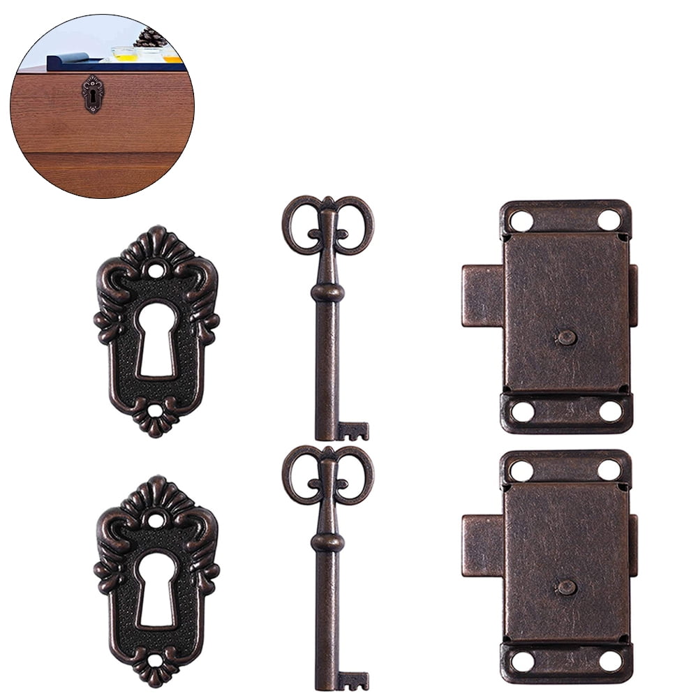 2 Sets Of Vintage Cabinet Door Lock Antique Furniture With Key For ...