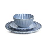 Sango Frill Reactive Stoneware Dinnerware Set, 12-Piece, Blue - Walmart.com