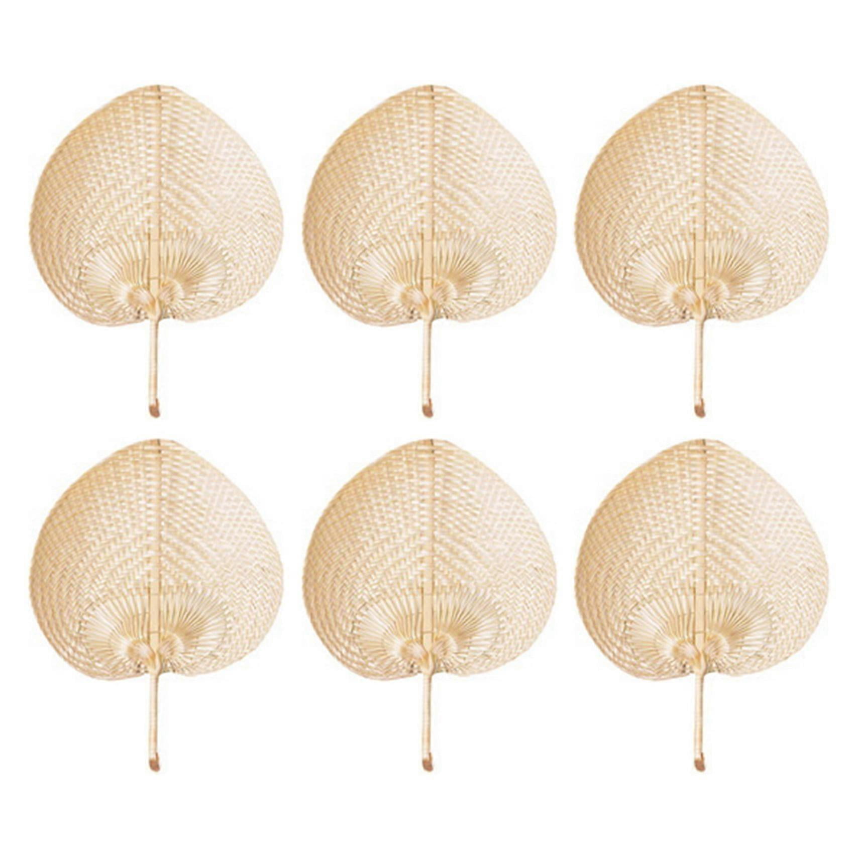 Natural Handmade Straw Fan Hand-Woven Palm Leaf Hand Woven Summer ...