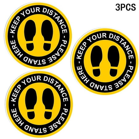 3/6pcs Shop Floor Stickers Keep Your Distance Stand Here 25cm ...