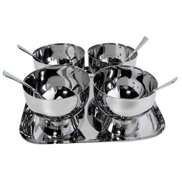 Sol Living Stainless Steel Ice Cream Bowl Set - Lightweight ...