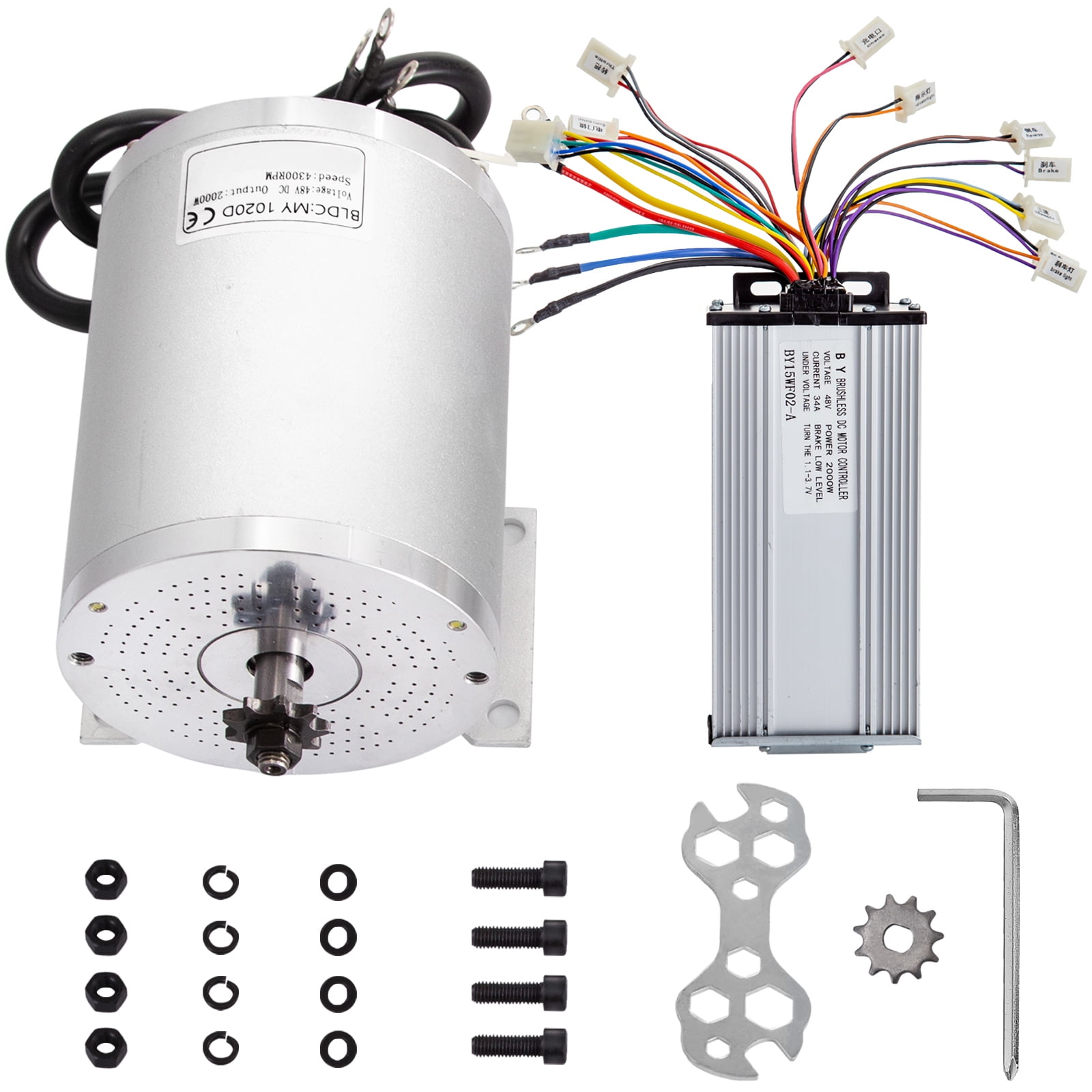 BENTISM 2000W 48V Brushless Motor Kit 42A 4300RPM High Speed Electric ...