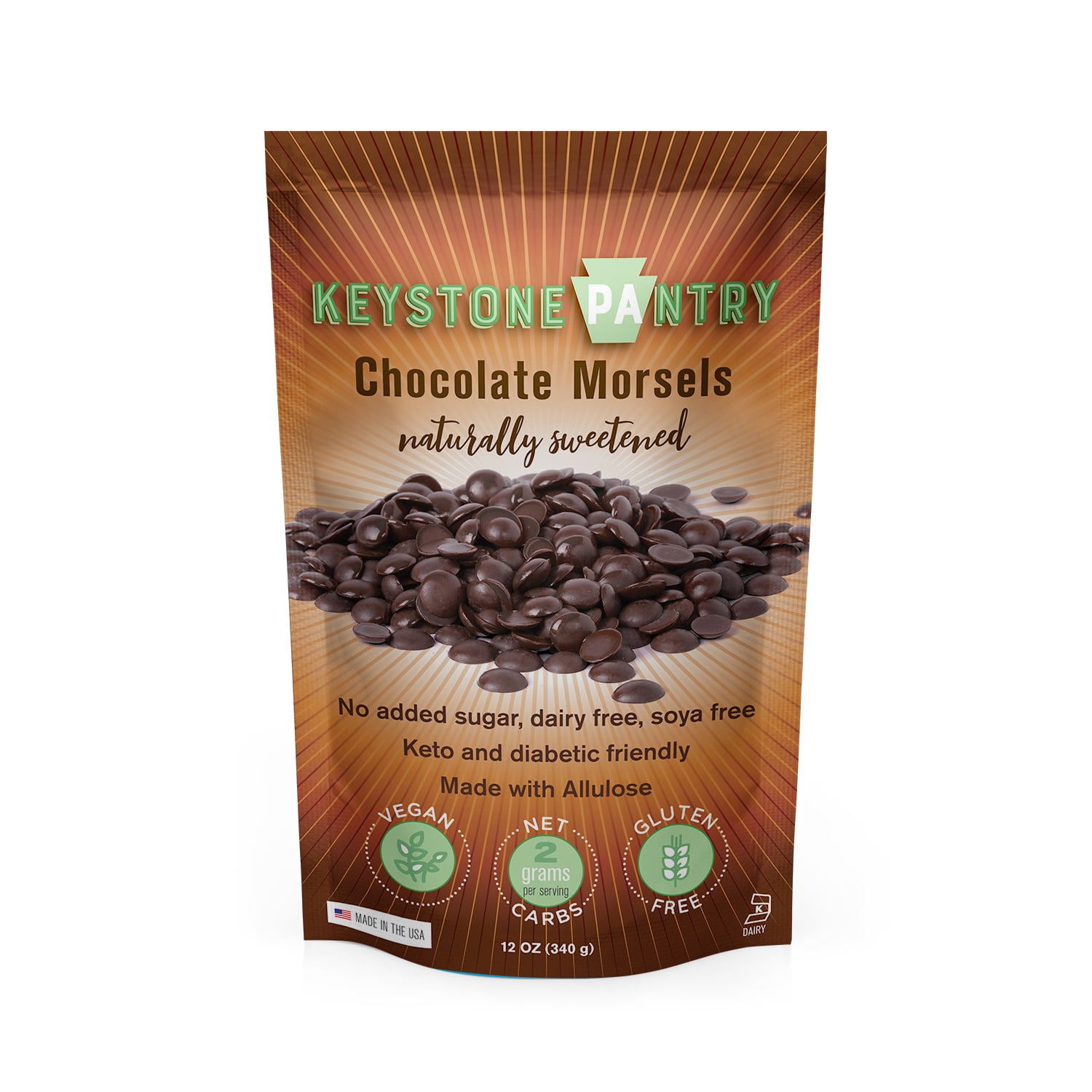 Keystone Pantry Keto Mini Dark Chocolate Chips 12 Oz Healthy, Low-Carb ...