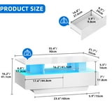 Uforic LED Coffee Table, Modern Center Tables with Storage for Living ...