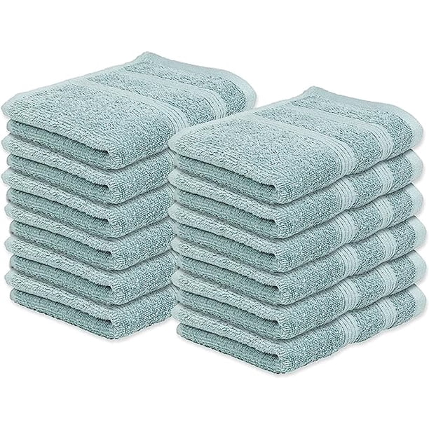 Kaufman - Premium Washcloth Set of 12 (13x13 Inches) 100% Cotton Ring ...