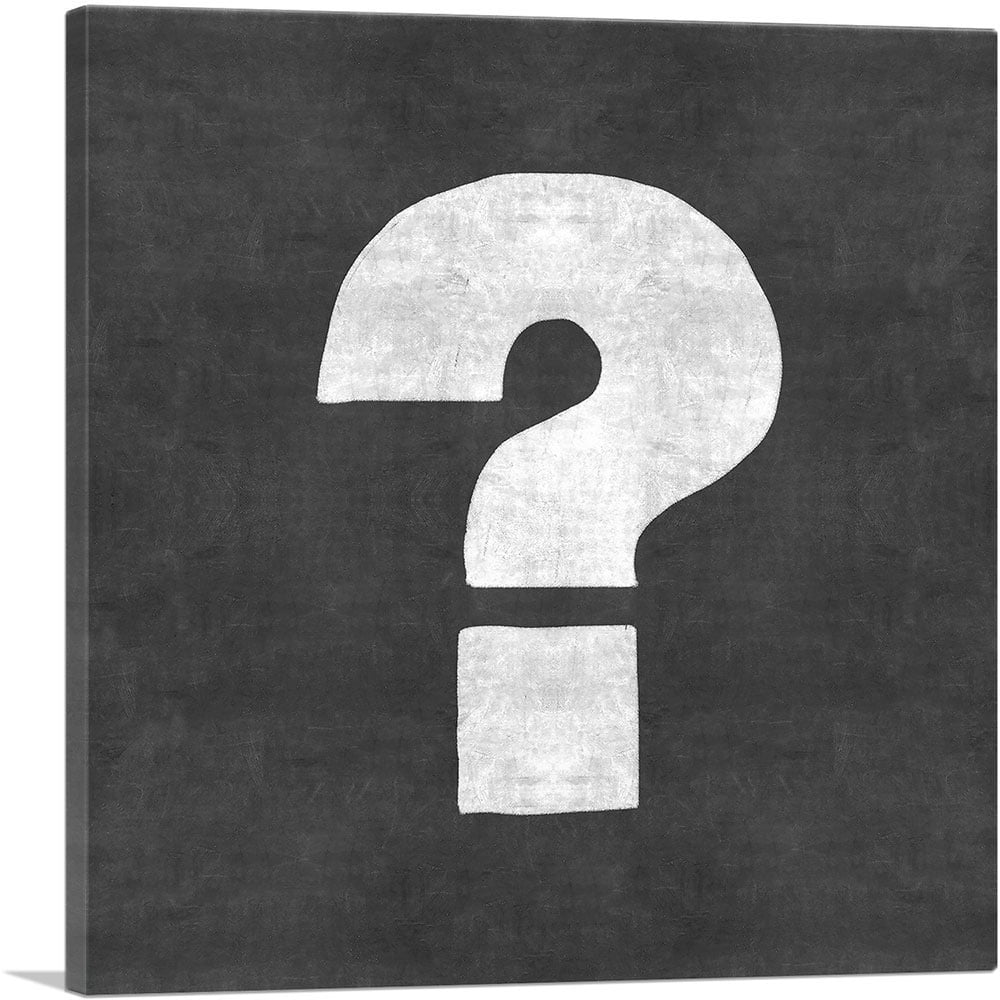 ARTCANVAS Chalkboard Alphabet Question Mark Symbol Canvas Art Print ...