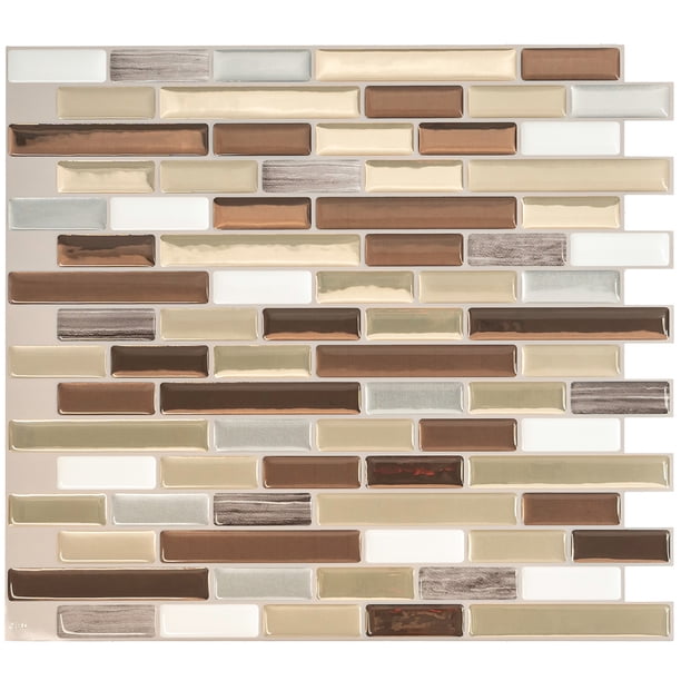 SMART TILES Peel and Stick Backsplash tiles - 4 Sheets of 10in x 9in ...