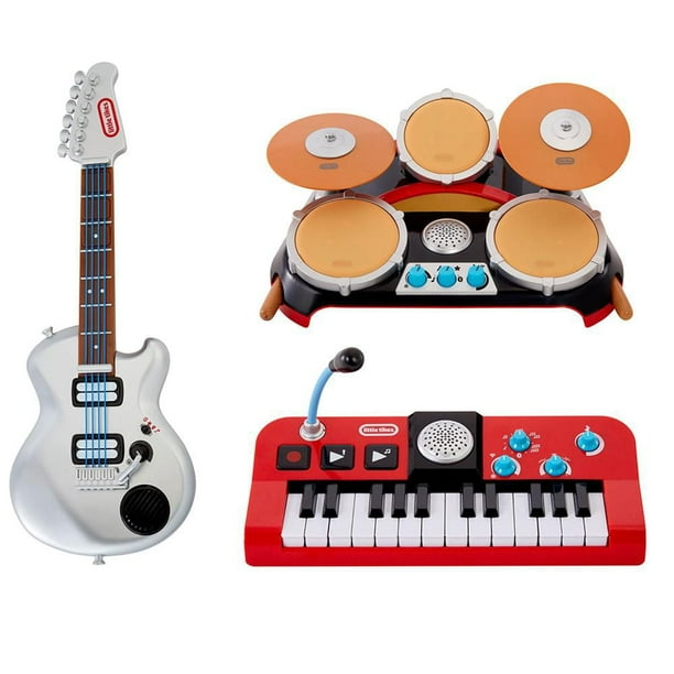 My Real Jam™ First Concert Set with Drums, Keyboard and Electric Guitar ...