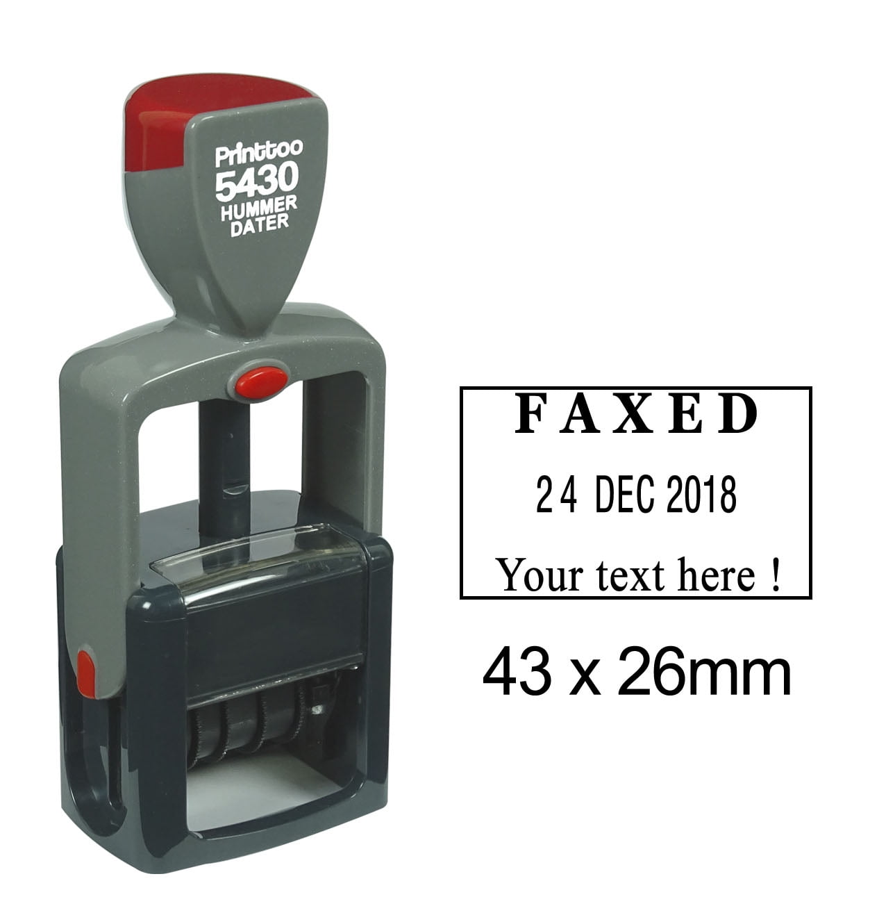 Printtoo Heavy Duty Dater Stamp With Faxed Custom Text Self Inking ...