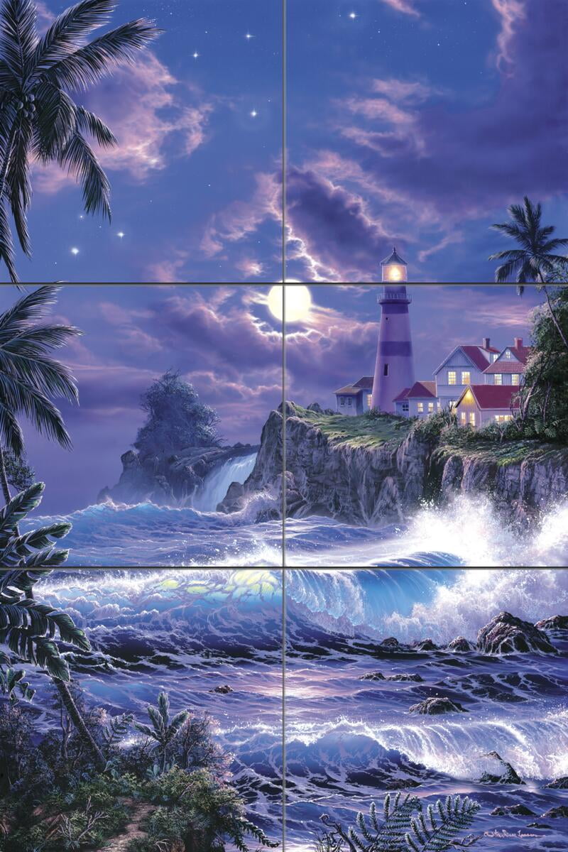 Tile Mural Kitchen Backsplash - Moonlit Serenity-CRL - by Christian ...