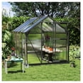 6x10' Greenhouse Outdoor Polycarbonate Walk-in Garden Greenhouse - Dark ...