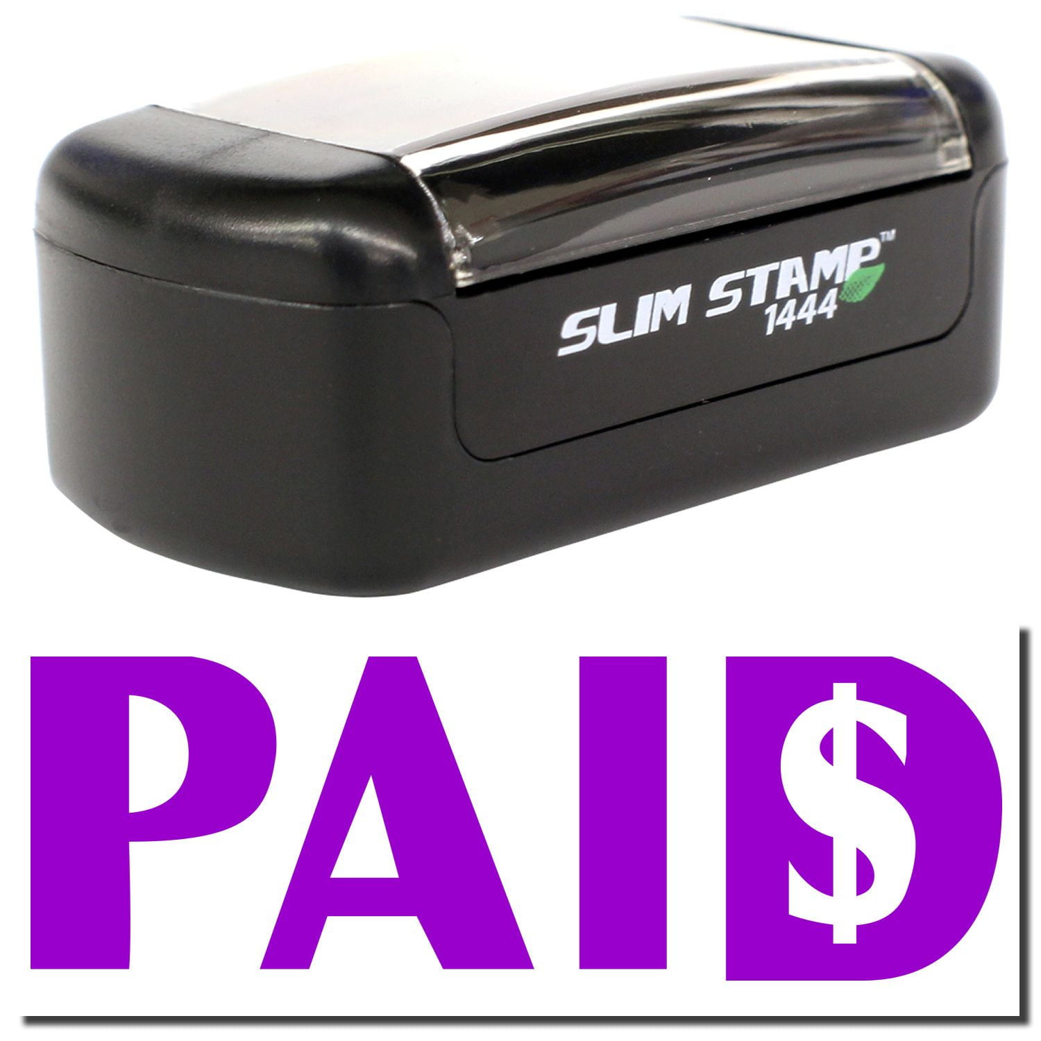 Slim Pre-Inked Paid with Dollar Sign Stamp, Slim 1444, Ultra Slim ...