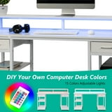 UBesGoo Adjustable Lighted Computer Gaming Desk with 2 Power Outlets ...