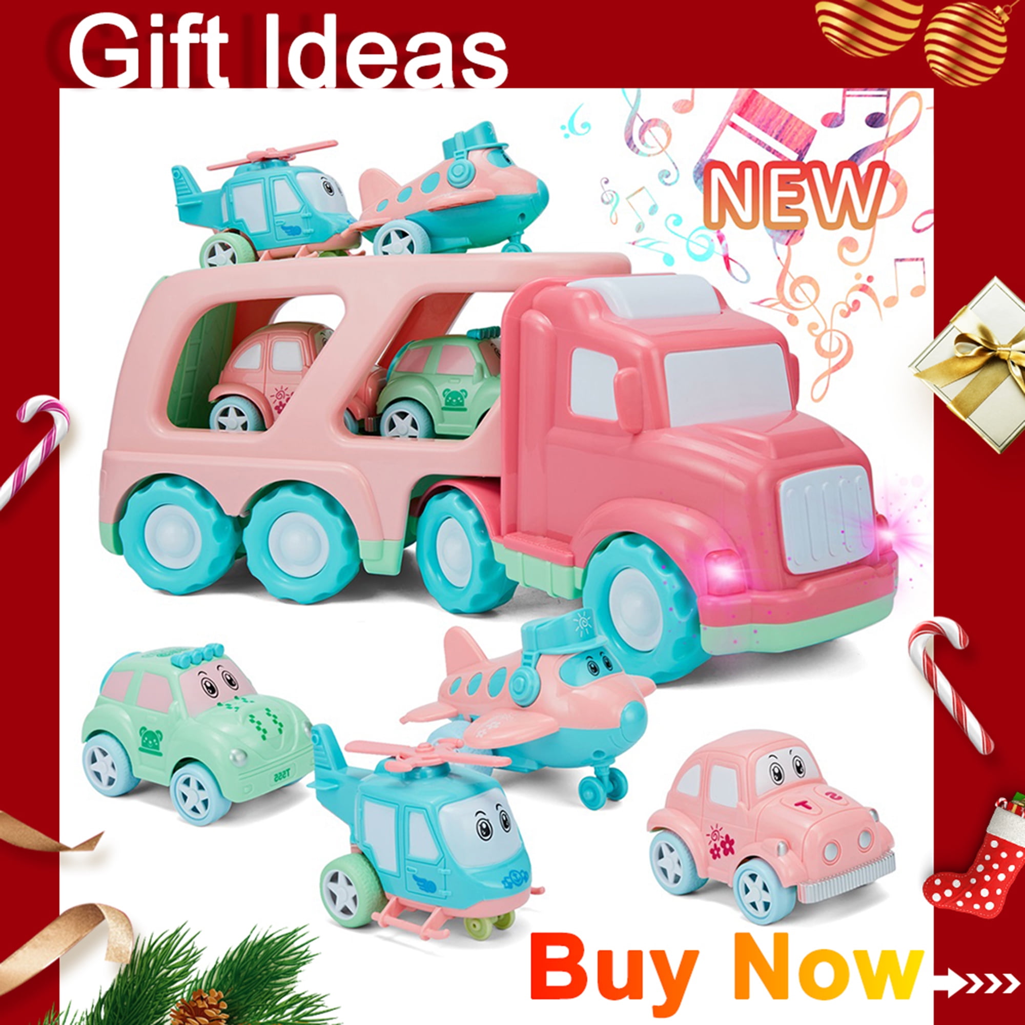 YouLoveIt Transport Car Toys Friction Powered Carrier Truck Set ...