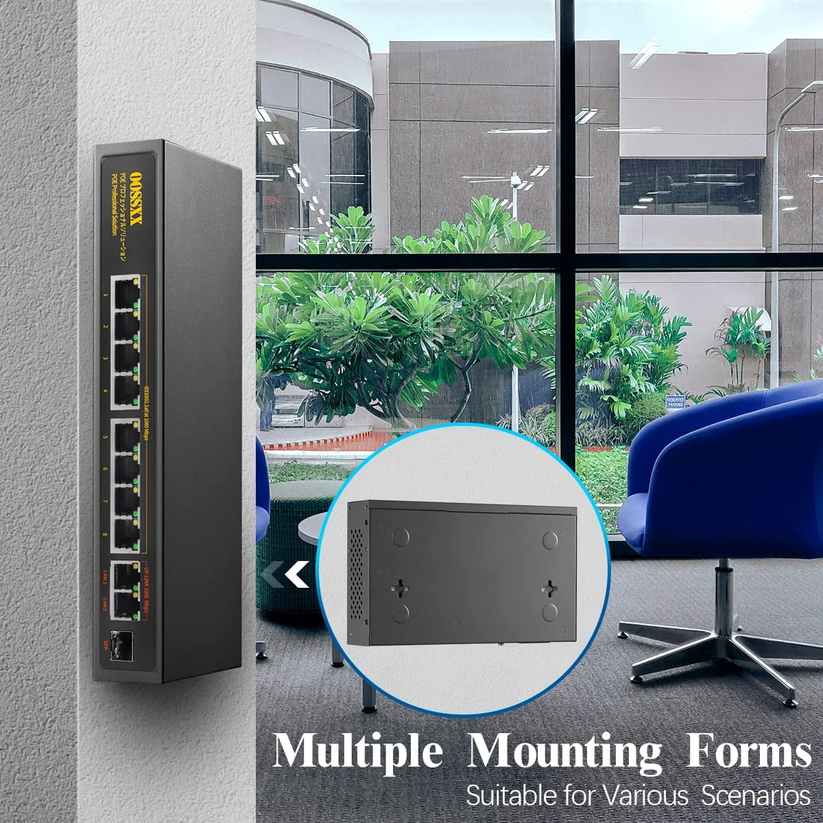 Buy 8 Port Full Gigabit PoE Switch], 2 Uplink 1 SFP Port, 150W 1000Mbps ...