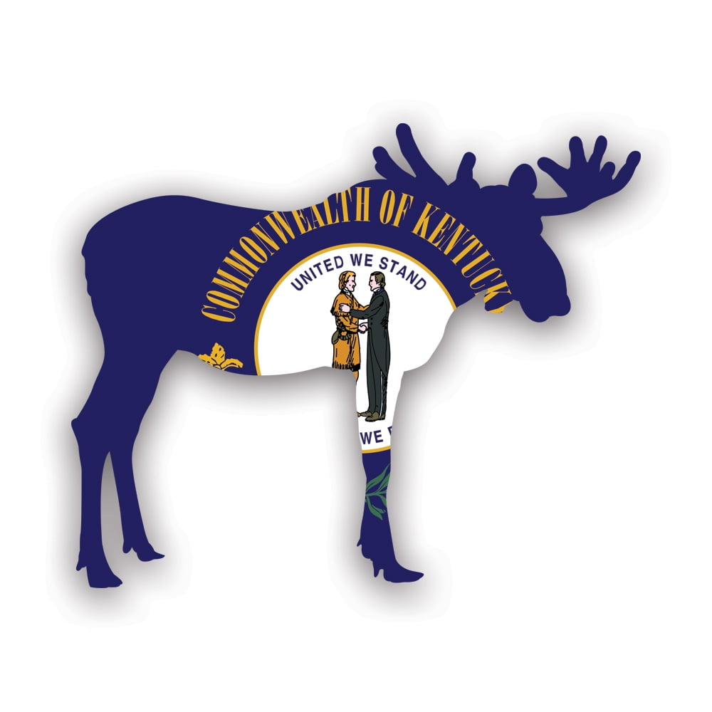 Kentucky Moose Shaped Flag Sticker Decal - Self Adhesive Vinyl ...