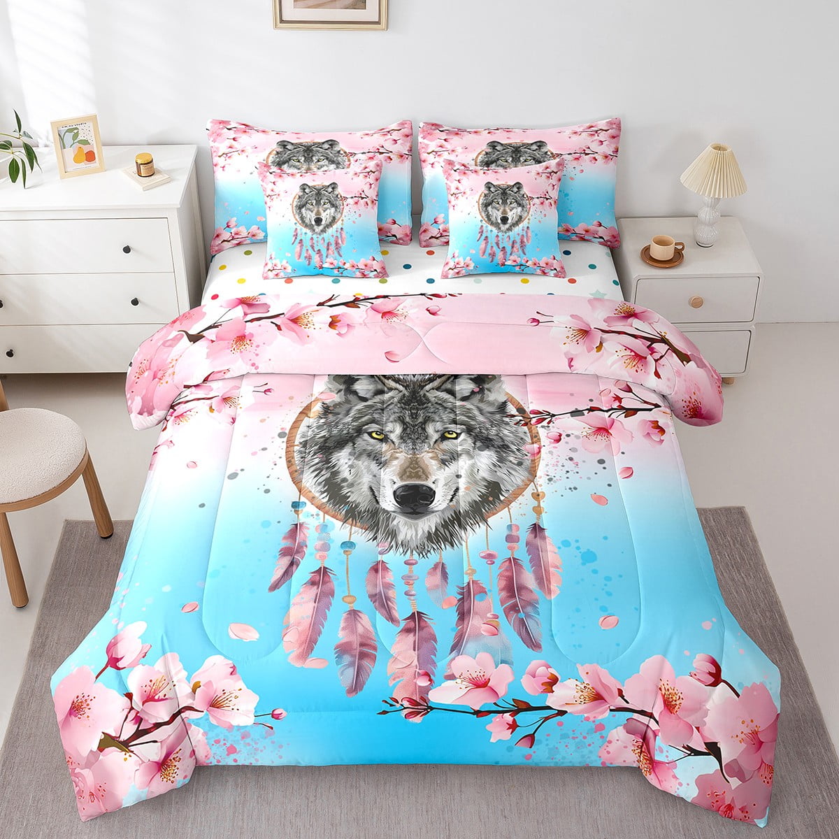 Click here for Yst Wolf Comforter Set 7 Piece Bed In A Bag Twin b... prices