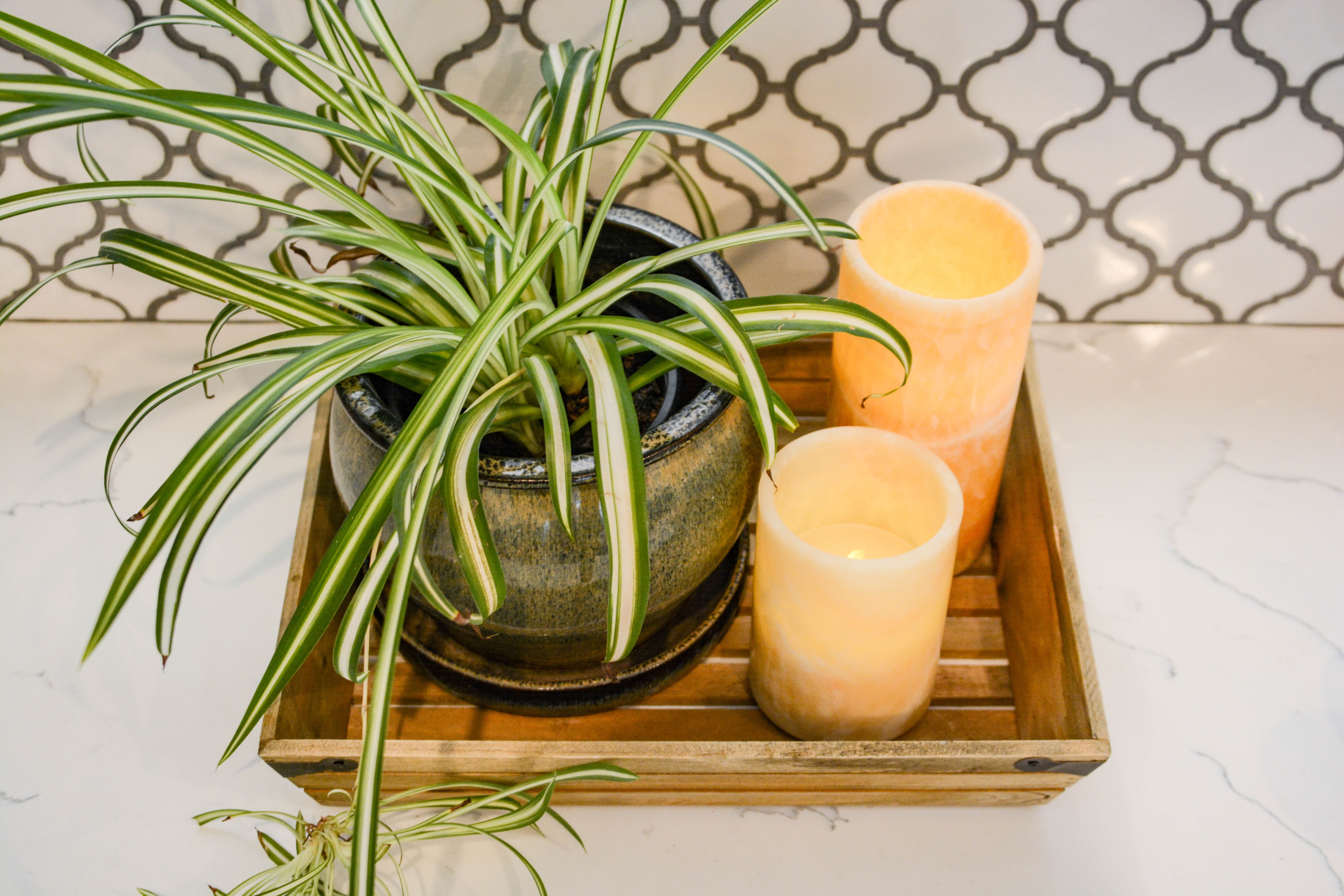 Natural wood large shallow rectangle crate with metal corner design ...