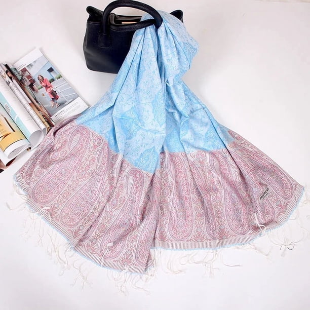 Foulard Jacquard Paisley pour Femmes Style Bohème Imprimé Floral ...