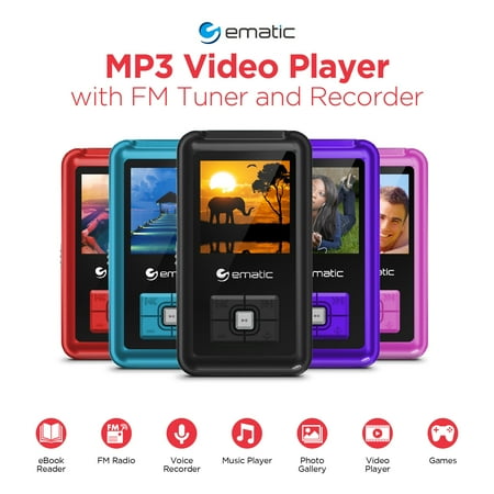 Ematic 1.8" 8GB MP3/Video Player with Voice Recording & Radio – BrickSeek