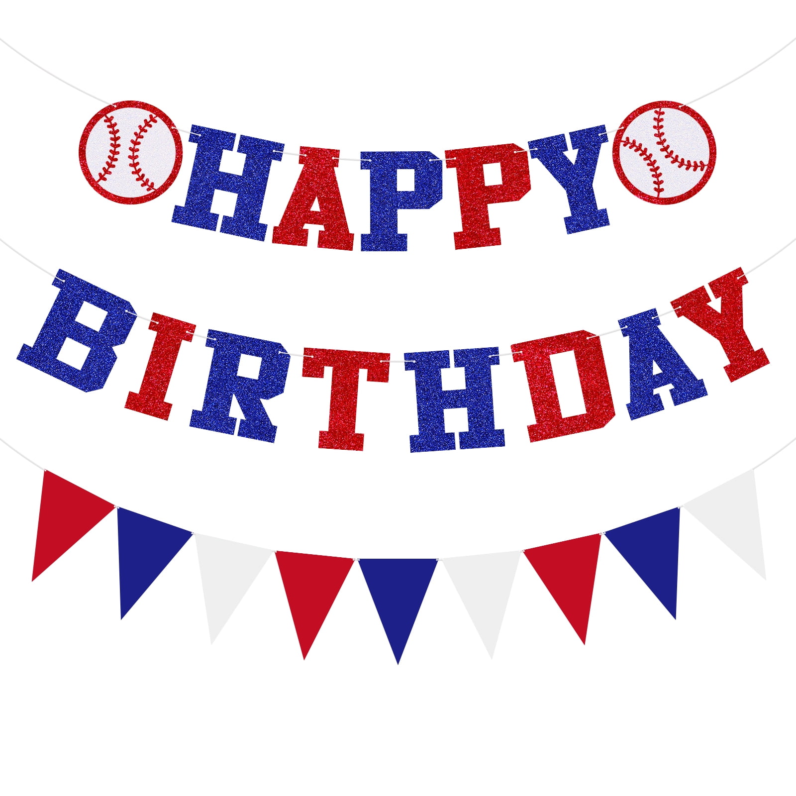 Baseball Birthday Banner - Baseball Happy Birthday Banner and Pennant ...