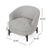 GDF Studio Anaura Contemporary Boucle Upholstered Club Chair, Gray ...