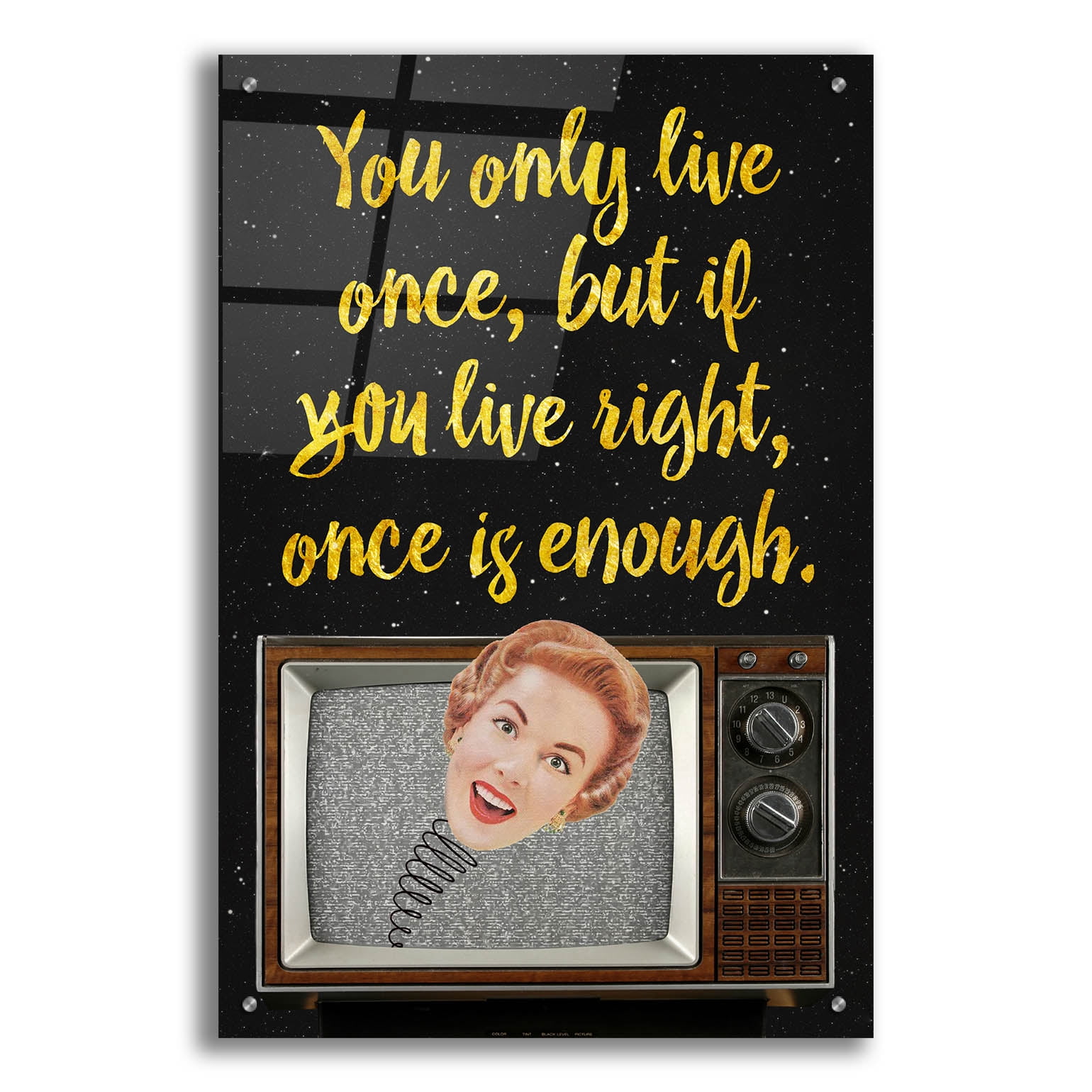 Epic Art 'You Only Live Once' by Elo Marc, Acrylic Glass Wall Art, 24 ...