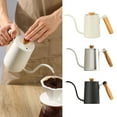 Commercial Grade Stainless Steels Coffee Kettle 600ml Wooden Handle For ...