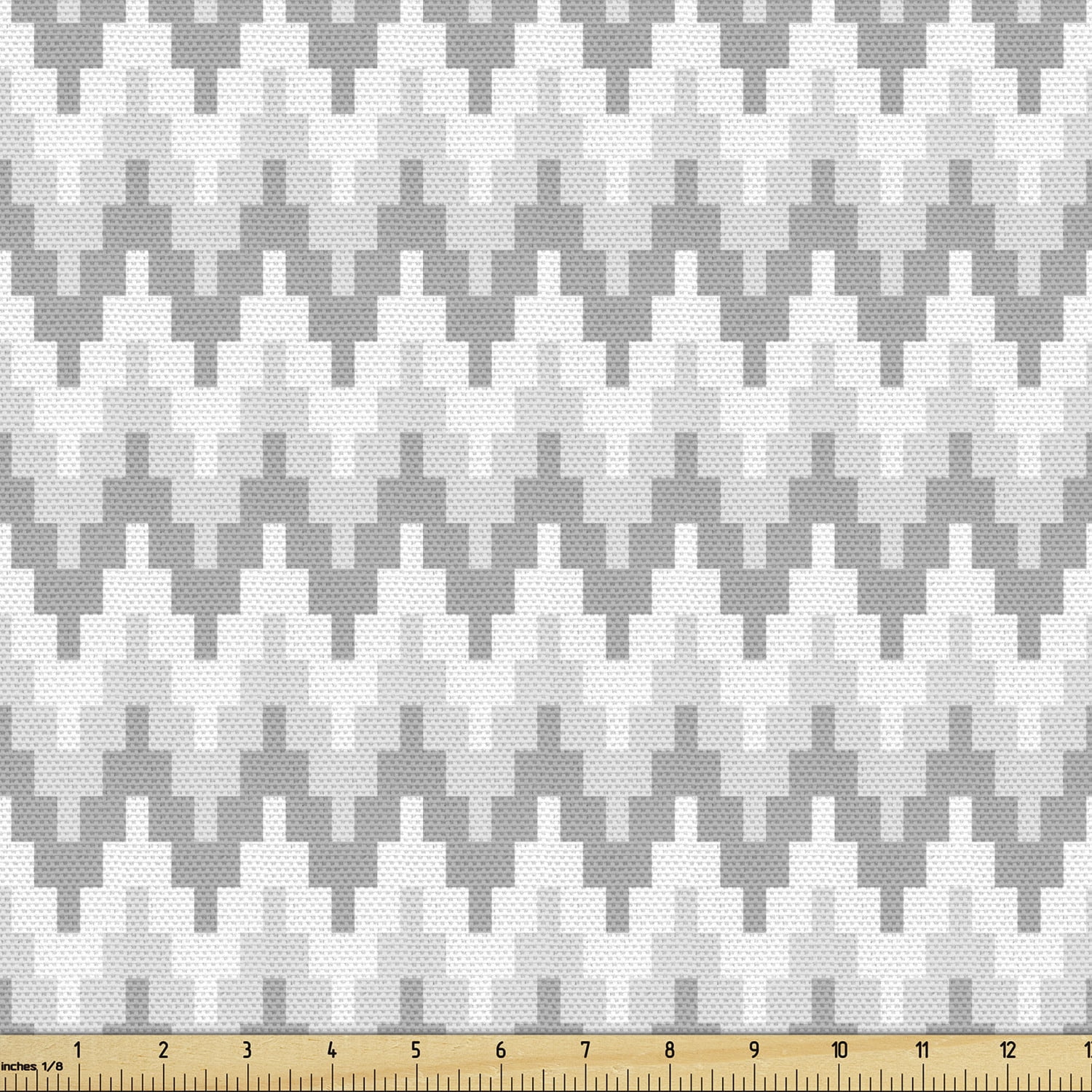 Grey Geometric Sofa Upholstery Fabric by the Yard, Style Ziggurat ...