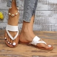 hzomhy Women's Flat Slippers Round Open Toe Toe Post Breathable ...