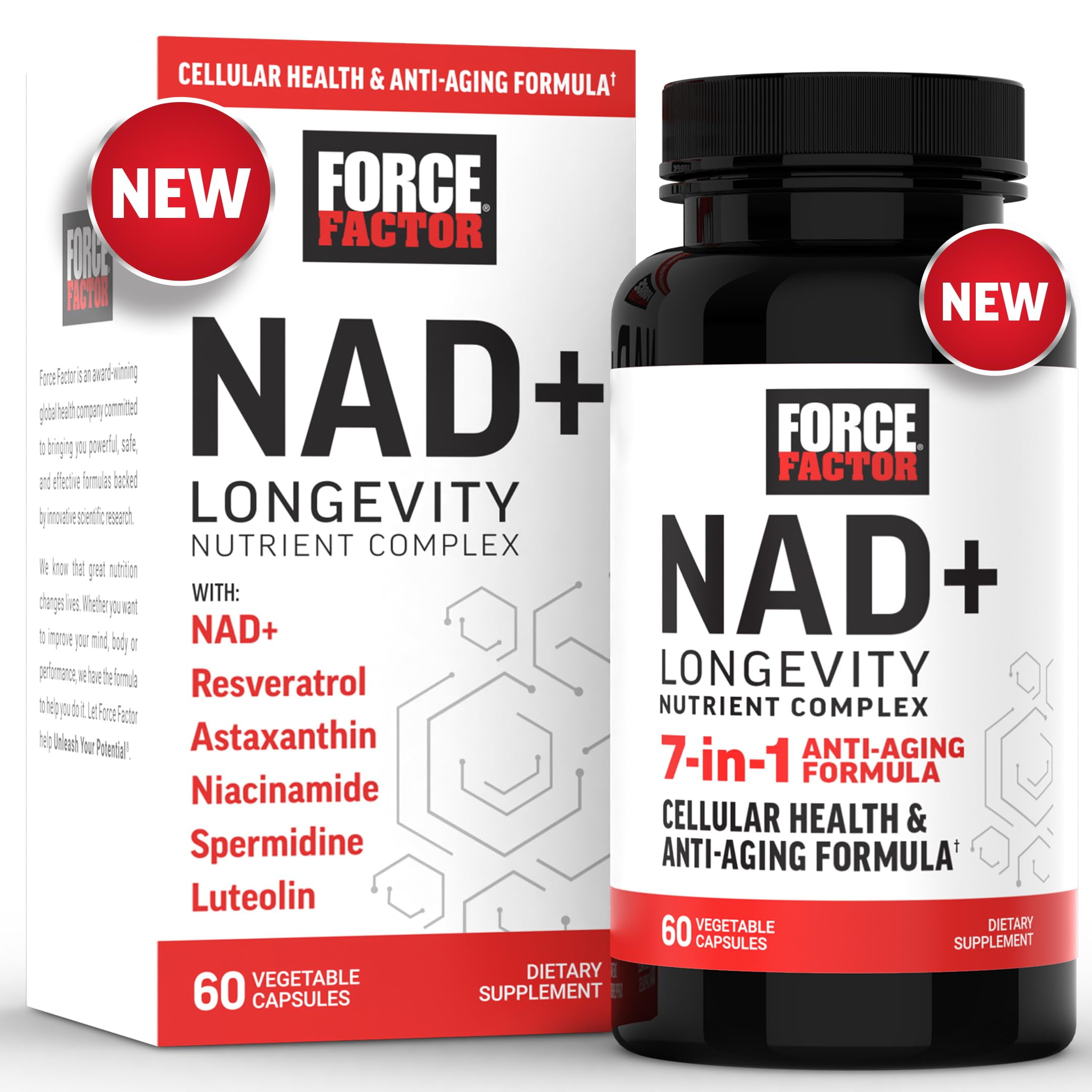 Suplemento Force Factor NAD+ Longevity 60 cápsulas | Bodega Aurrera en ...