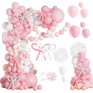 AYUQI Balloon Arch Kit Pink White, Pastel Baby Pink Balloon Garland ...