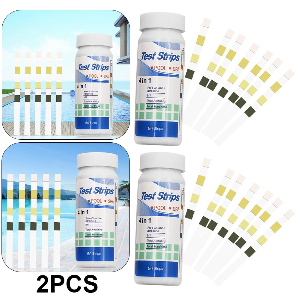Papel Prueba para Piscina 4 en 1 Papel para Prueba PH Tira Reactiva Del ...